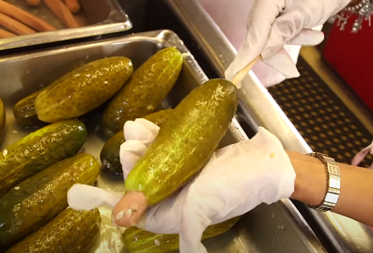 The Dilly Dog: a baseball-stand born dill pickle-stuffed corn dog ...