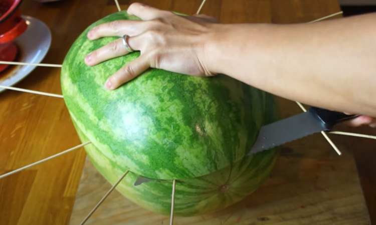 Make a knock-out BBQ dish by cooking a whole chicken inside a watermelon