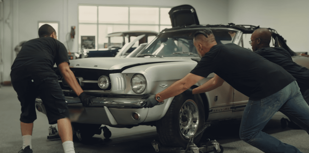 Jason Mamoa restores his wife’s first car – a 1965 Mustang from when ...