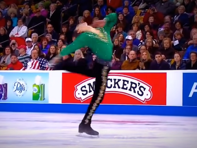 Young man sets ice on fire with complex “Riverdance” routine