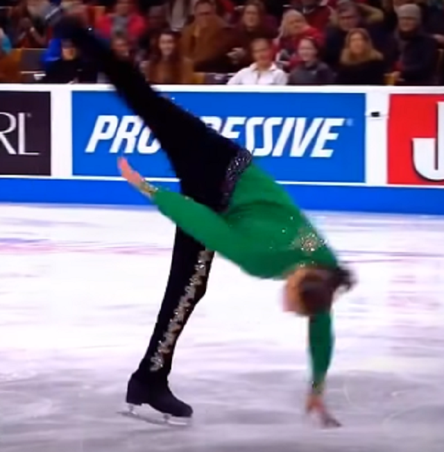 Young man sets ice on fire with complex “Riverdance” routine