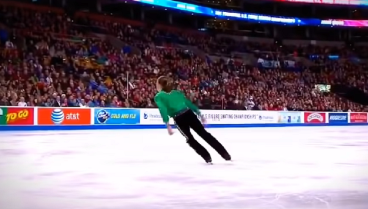 Young man sets ice on fire with complex “Riverdance” routine