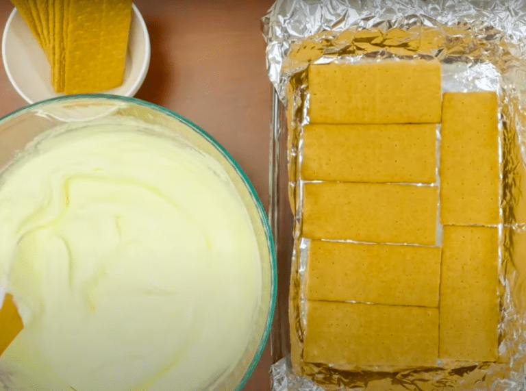 Lemon Pudding Layered Over Graham Crackers Makes Enticing Dessert