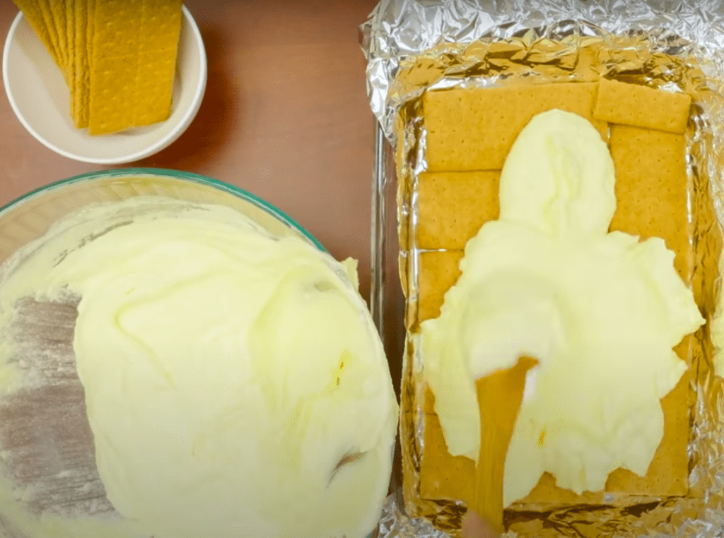 Lemon Pudding Layered Over Graham Crackers Makes Enticing Dessert
