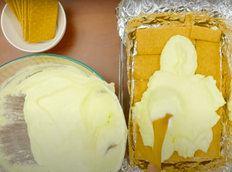 Lemon Pudding Layered Over Graham Crackers Makes Enticing Dessert