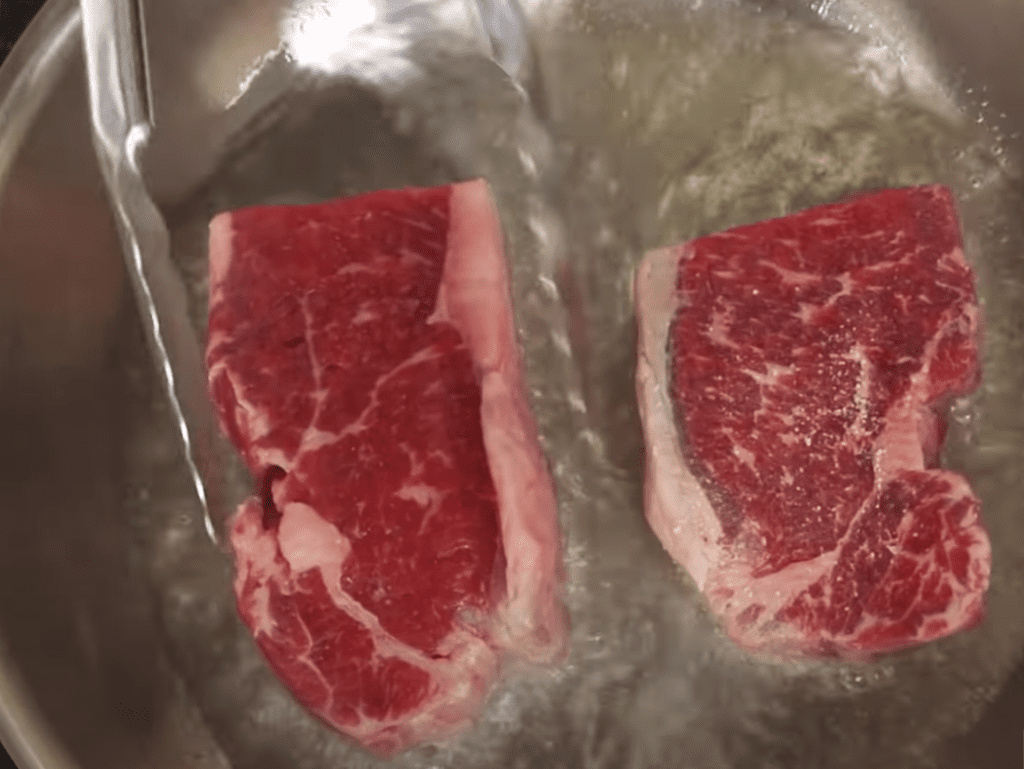 Professional Chef Demonstrates Cooking Frozen Steaks