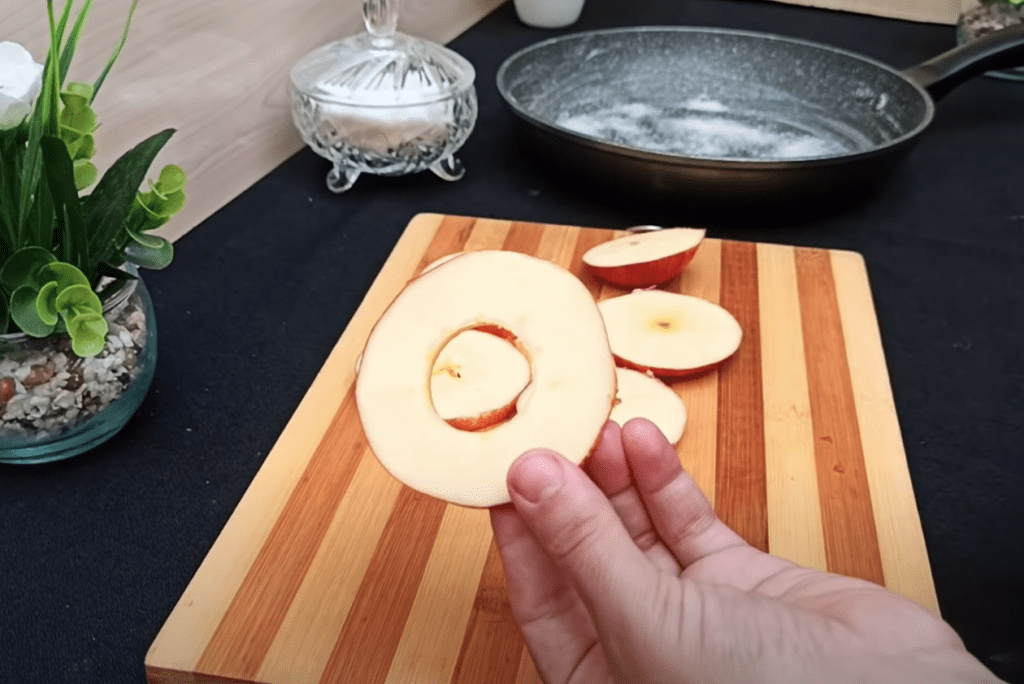 Chop up 1 apple. Add 1 egg to bowl. Pour batter over apple for simple ...