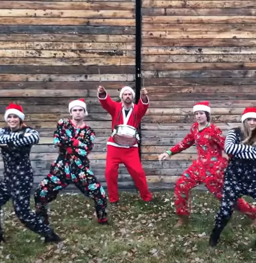 Family takes entertaining Christmas dance to another level