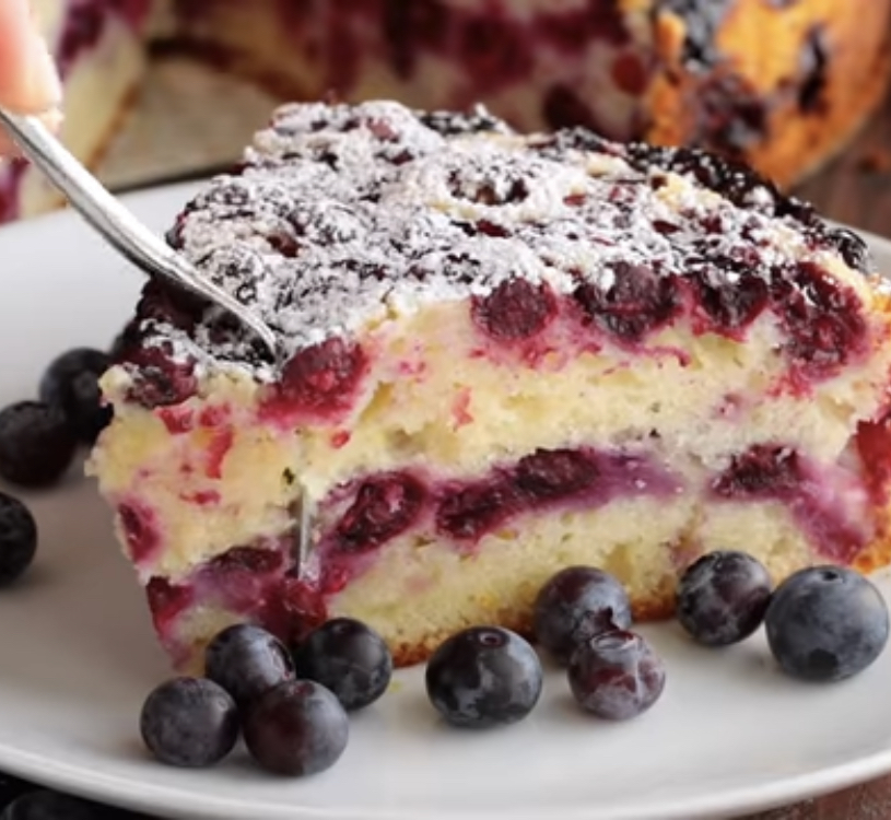 Mix blueberries with sour cream and lemon zest for cake that’s full of ...