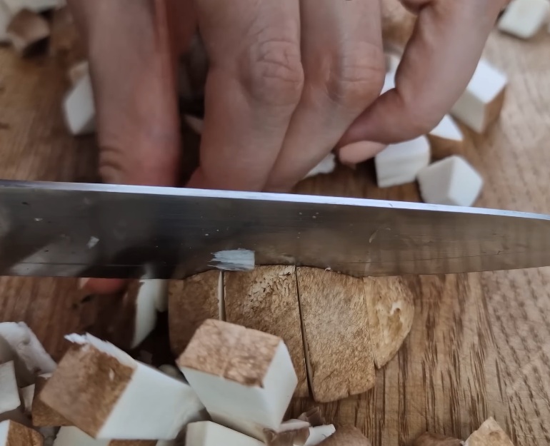 Cut deep into pork and stuff with savory ingredients for delicious dinner