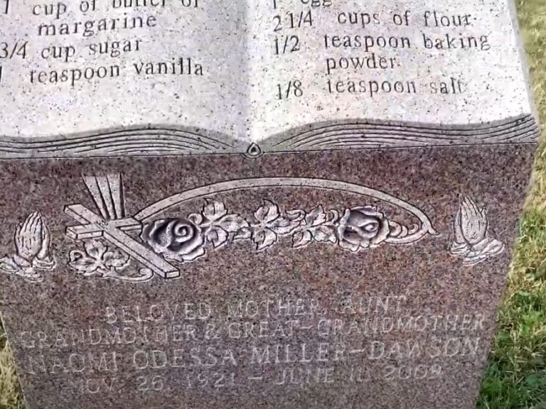 Woman goes to cemetery with notebook to test the family recipes printed ...