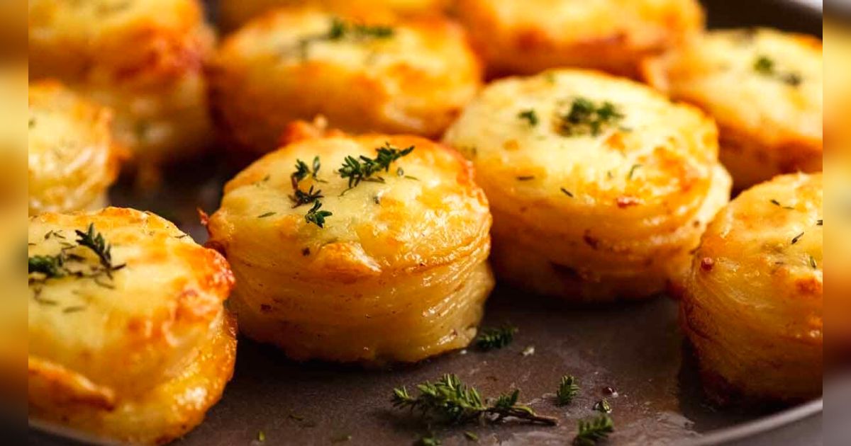 Simple recipe for mini potatoes au gratin “stacks” gains over one ...