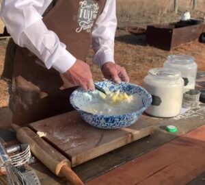 Cowboy shares delicious old-fashioned biscuits & gravy recipe