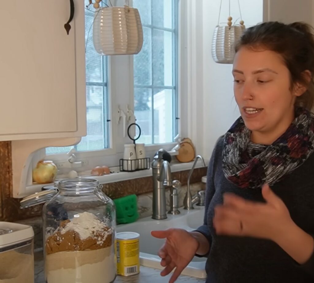 Young homemaker shows how she makes homemade baking mixes for 5 popular ...